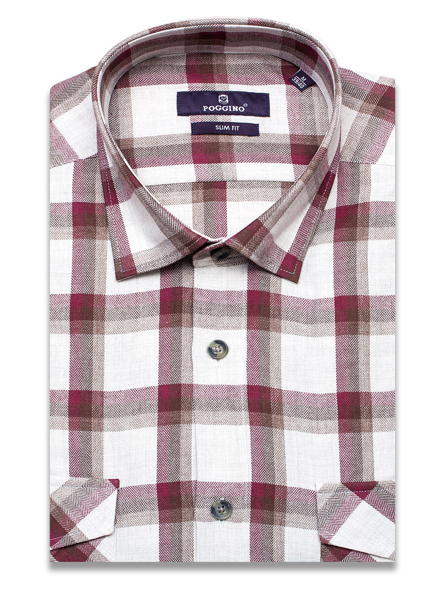 Рубашка байковая приталенная с длинным рукавом