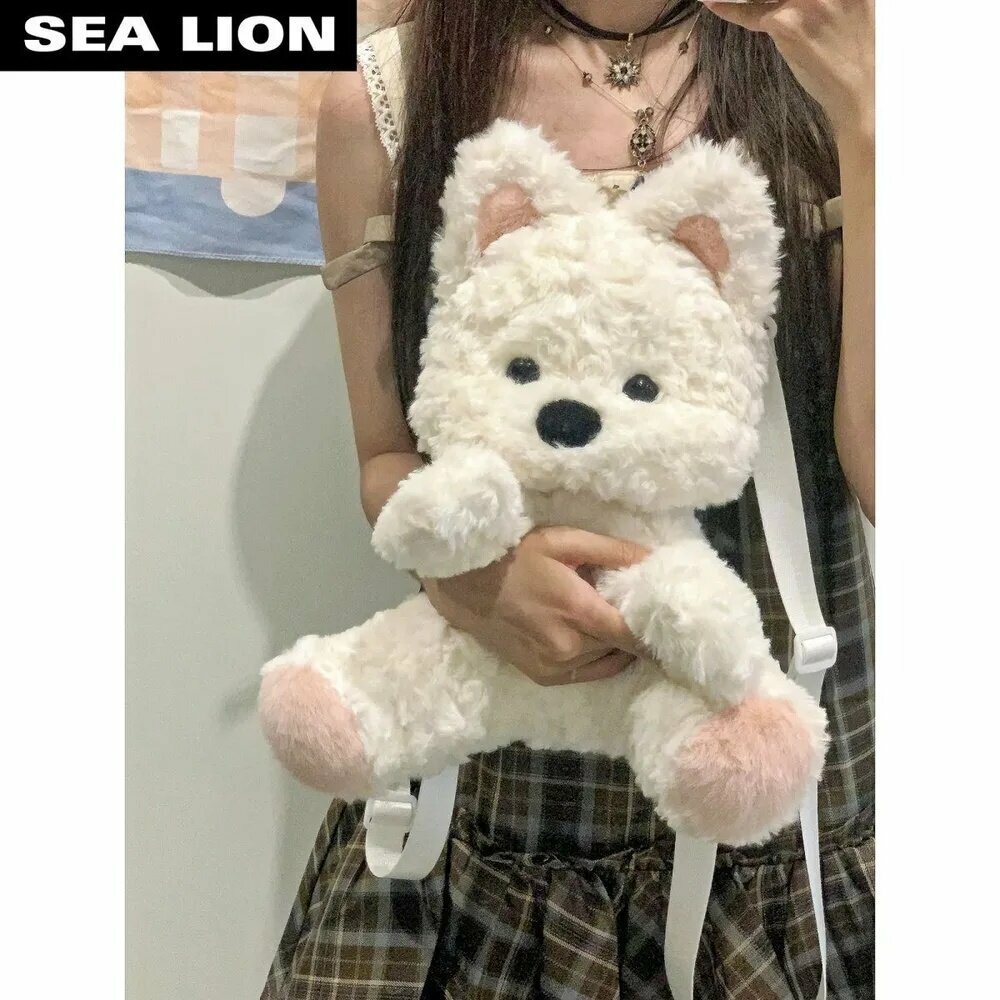 Рюкзак-игрушка Вест Хайленд белый терьер, мягкий плюшевый, для девочек в стиле лолита и аниме