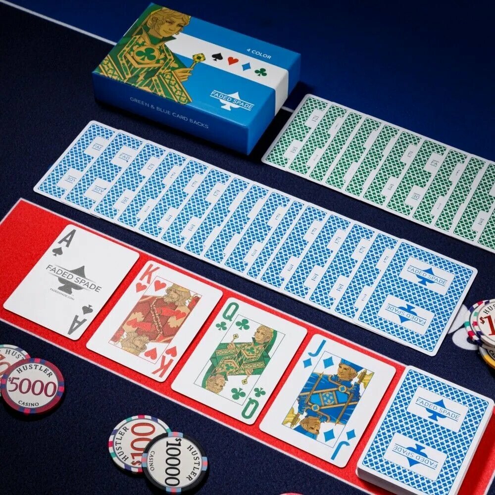 Покер Пластиковые игральные карты Hustler Poker "Texas Holdem" техасский холдем Четыре цвета