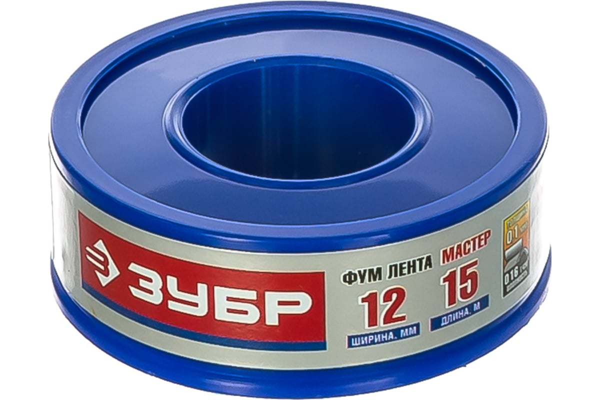 Лента ФУМ ЗУБР мастер, плотность 0,16 г/см3, 0,1ммх12ммх15м {12373-12-016}
