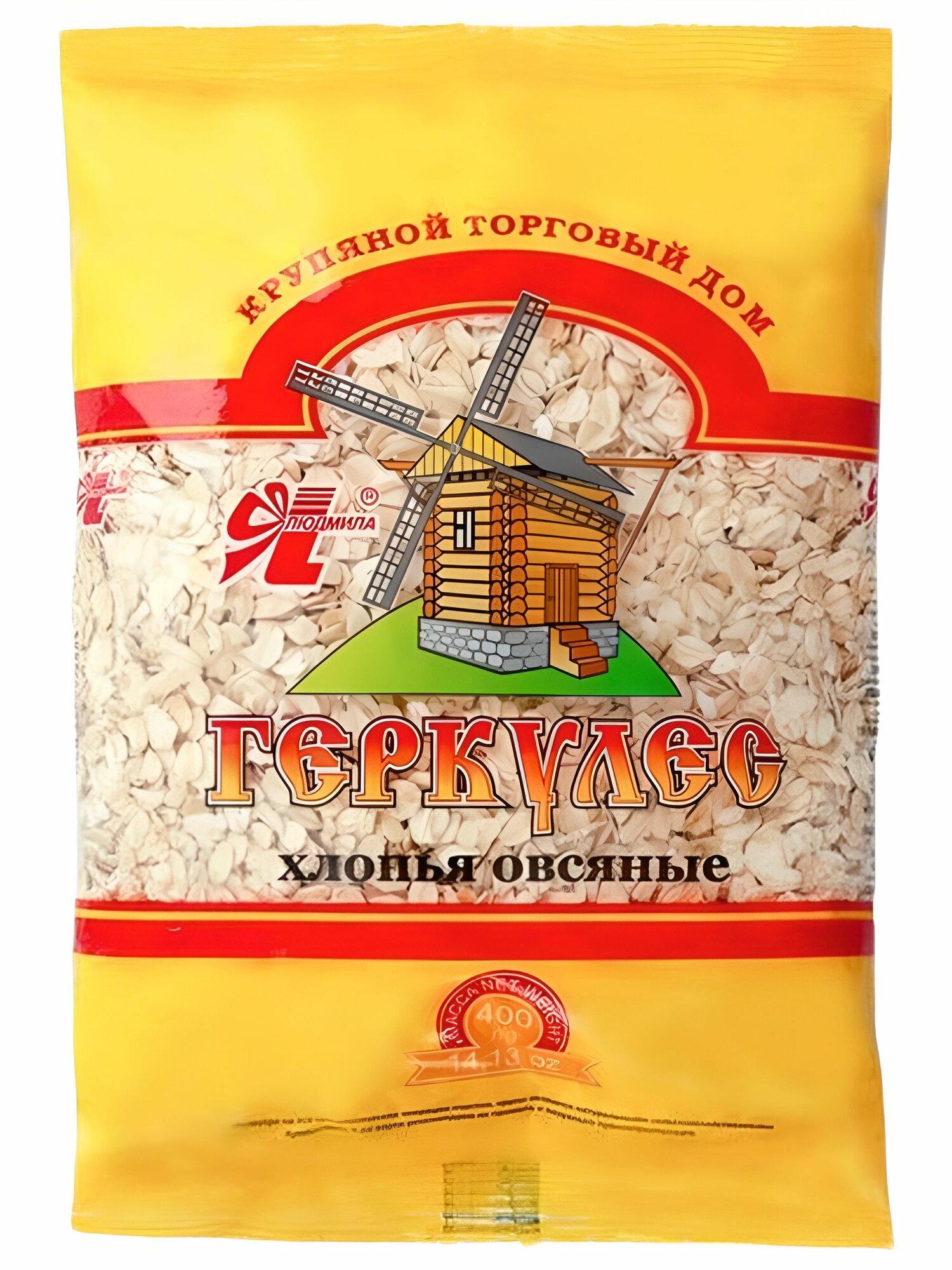 Крупа овсяная хлопья крупные Людмила "Геркулес", 400 грамм