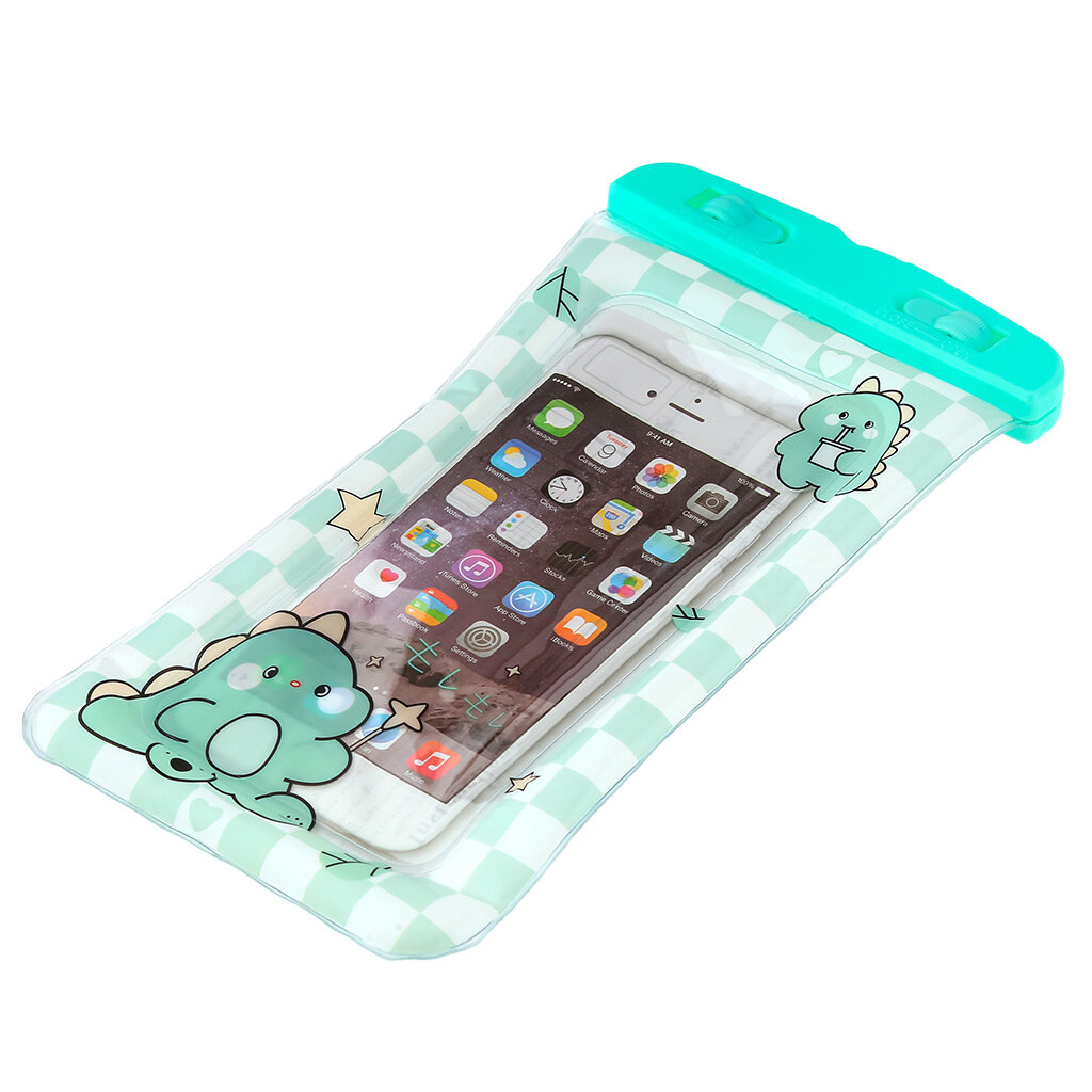 Чехол-сумка для телефона КНР "Дино", водонепроницаемый, со шнурком на шею, 11,5х21 см, ПВХ-пластик (a1019-3)