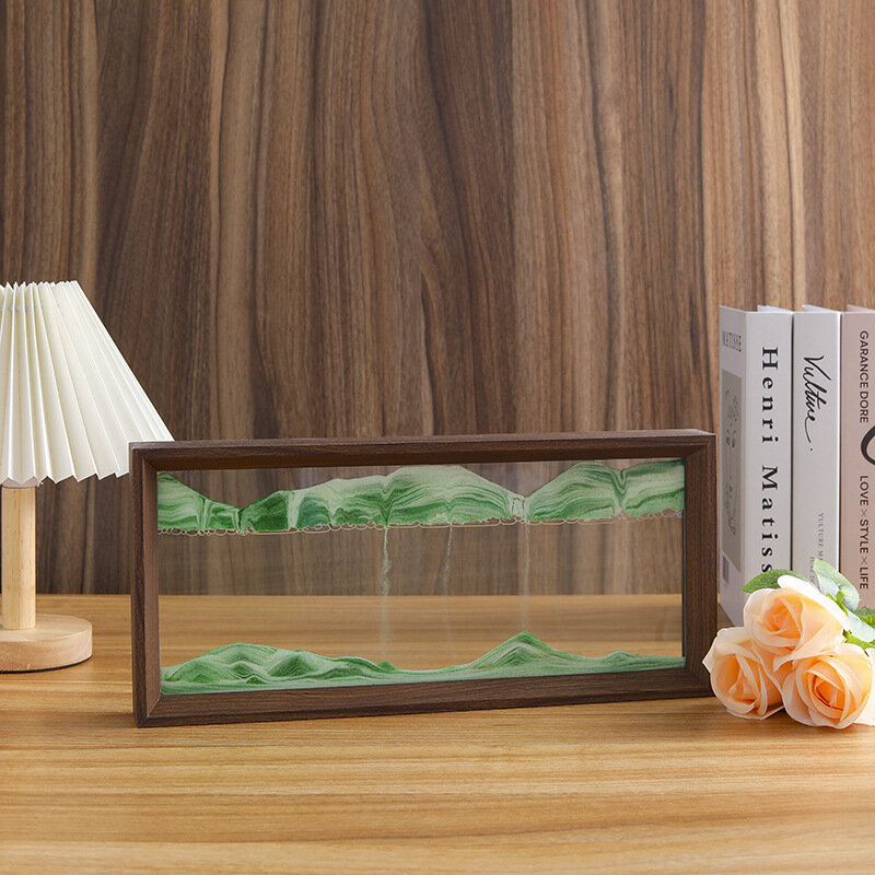 Креативная рамка для фото из массива дерева, арт с текучим песком, 3D рельеф, песочные часы для снятия стресса, высококачественное украшение для дома и бизнеса, ручная работа
