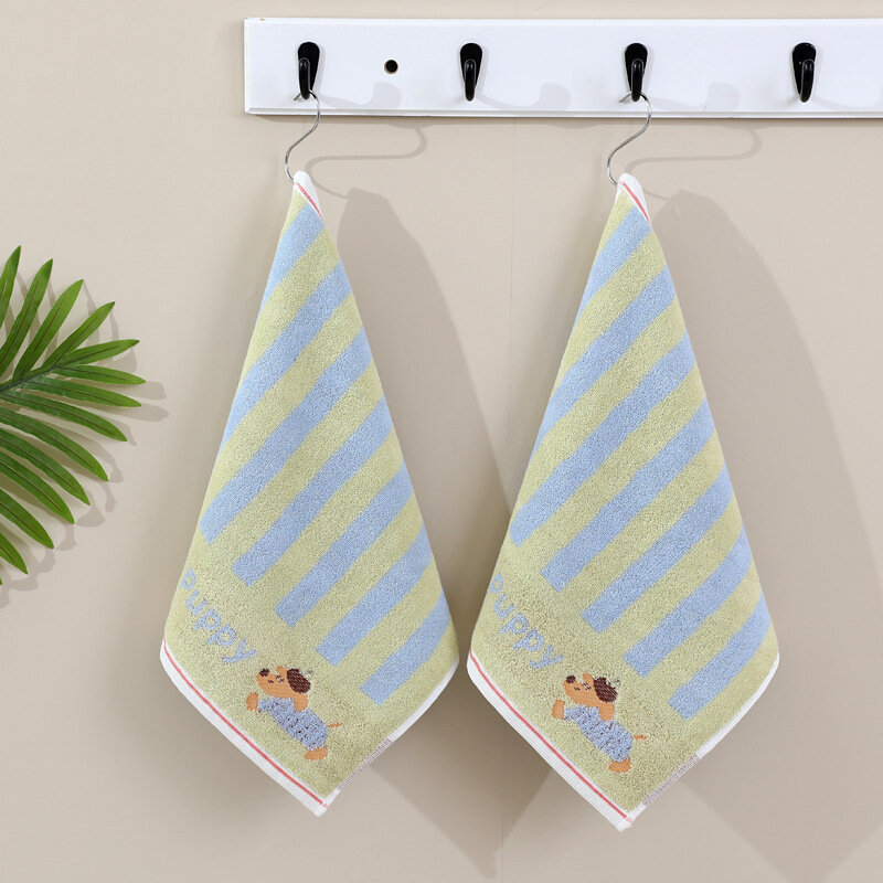 Детские полотенца маленькие квадратные полотенца хлопчатобумажные оптовые хлопковые полотенца для лица 0204-Синяя