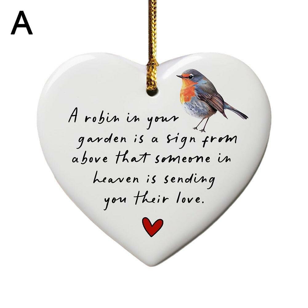 Family Loss Memorial Gift Robin Brid Christmas Tree Decor Keepsake Gift Hanging Memorial DIY T3J6