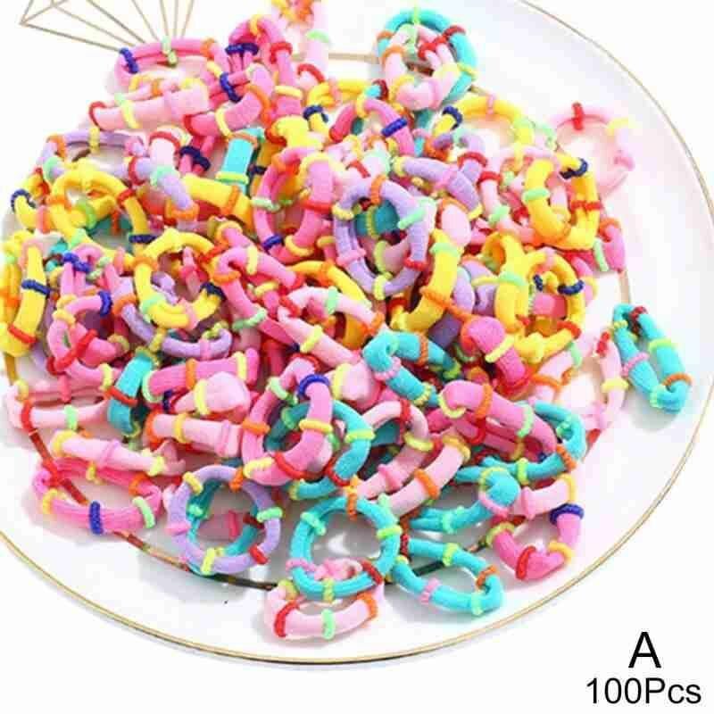 100 шт. бесшовных резинок для волос карамельного цвета