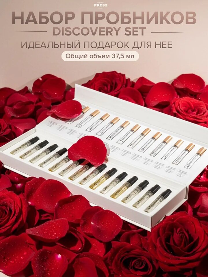 Подарочный набор для женщин Press Gurwitz Perfumerie Discovery Set, унисекс, 15 ароматов, 2.5 мл в магнитном футляре