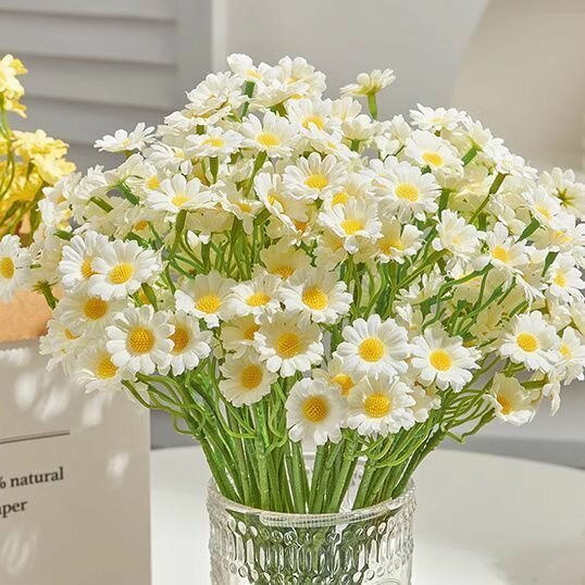 Искусственные цветы ромашки в стиле INS, симуляция цветов, декор для гостиной, цветы для обеденного стола, декоративный букет, свежие украшения для фото