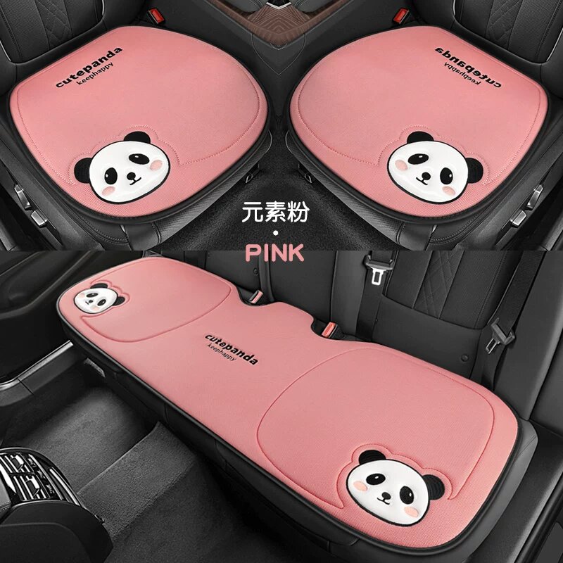 Набор сиденья авто Geely Panda Mini из льняной ткани 3 предмета розовый