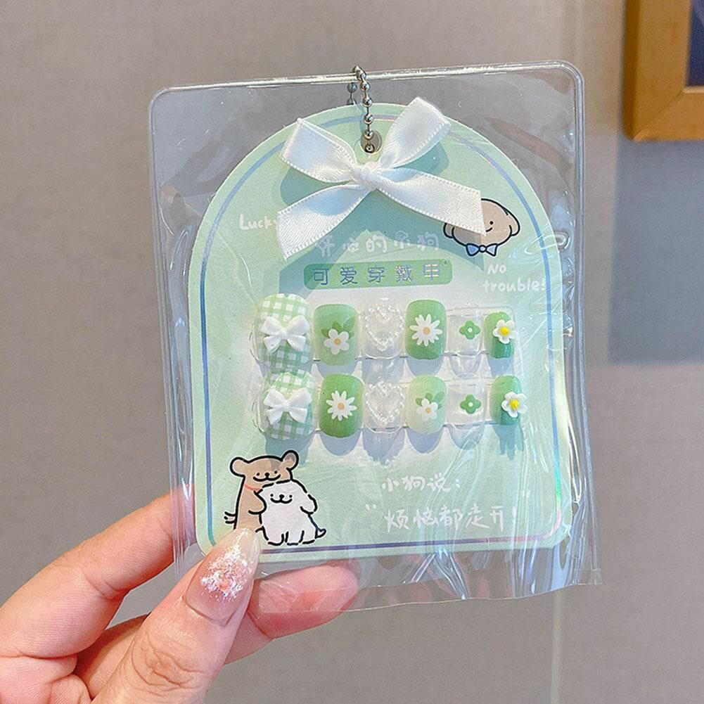 Накладные ногти детские, с клеем, набор ногтей для девочек