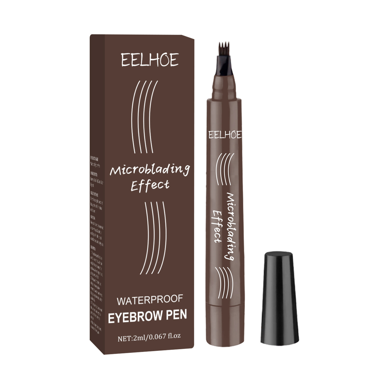 EELHOE Waterproof Eyebrow Pen For Drawing Natural Eyebrows Four-corner Fork Pencil Sweatproof Long-lasting
