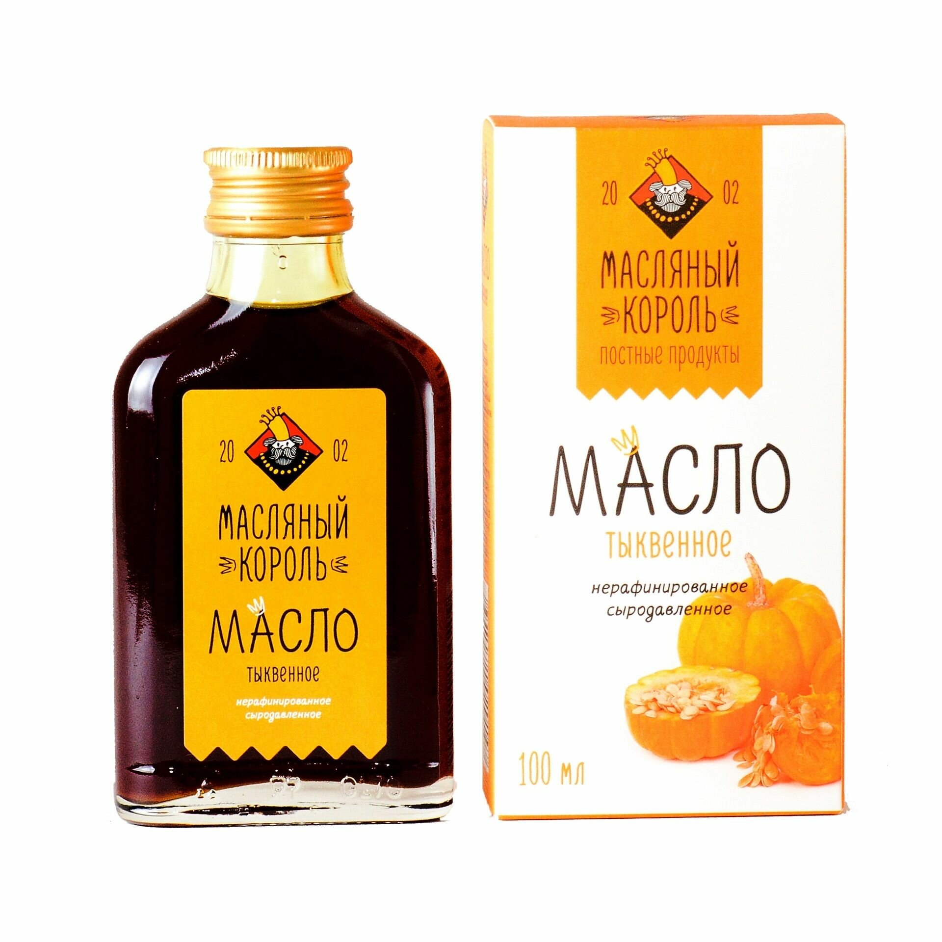 Масло тыквенное нерафинированное Масляный король 100%, 100мл