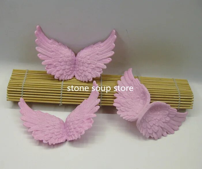 Декоративные крылья ангела пластиковые 10 см Розовый, S 8CM 12pcs, pink