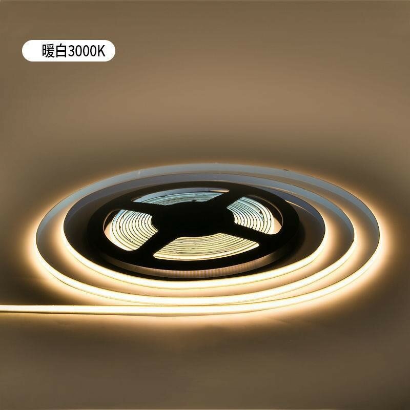 Светодиодная лента COB ультраузкая 5 мм, низковольтная 24 В, линейная светодиодная лента с самоклеящейся основой, 320 светодиодов, высокая плотность, для домашнего освещения шкафов.