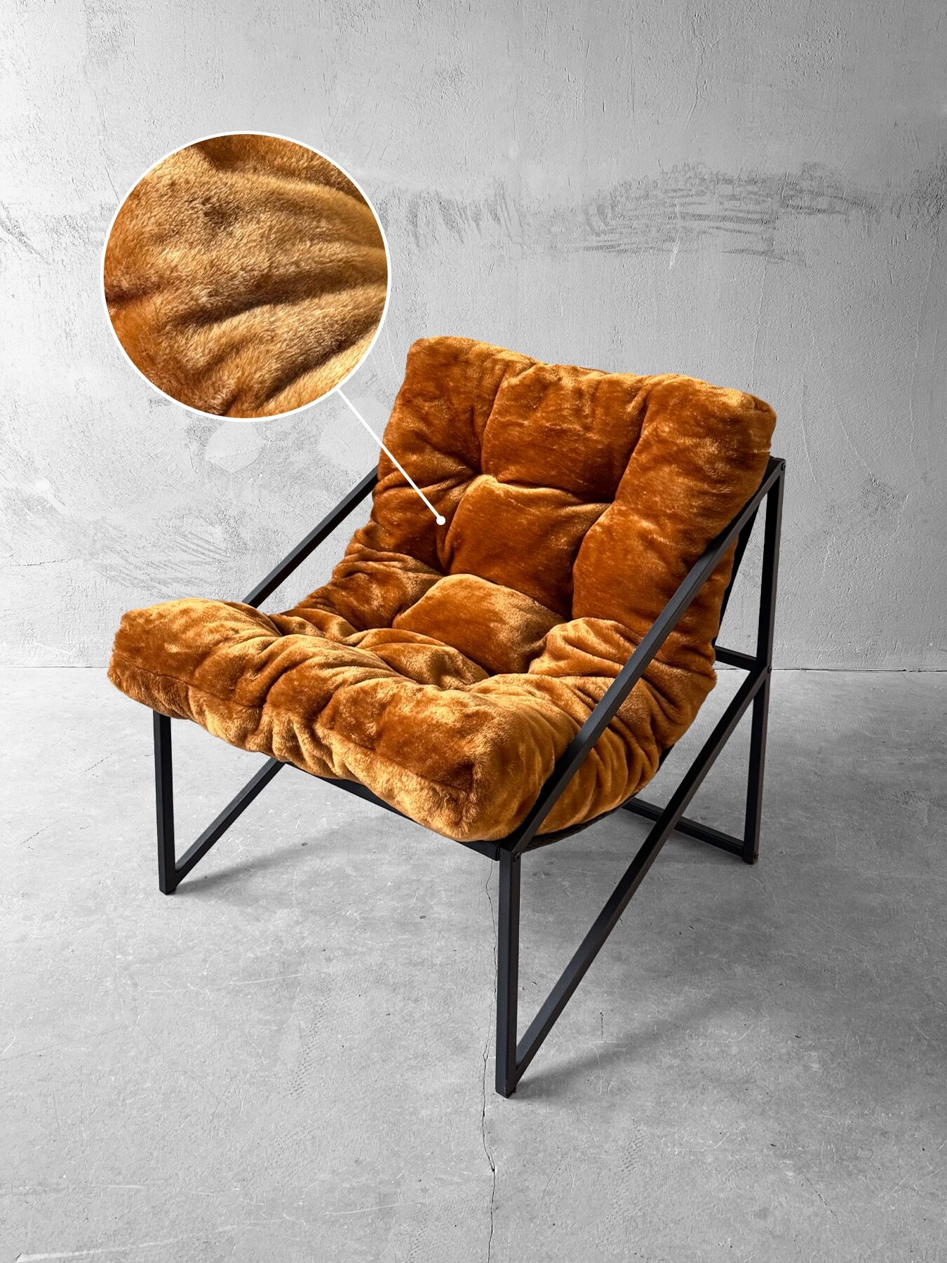 Кресло для отдыха Лофтовик Слэш + мех коричневый