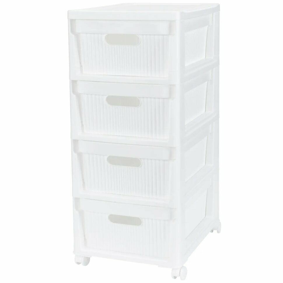 Комод BP_на колесах Velvet, 4 ящика,300х385х690 ММ (Белый), 2081567