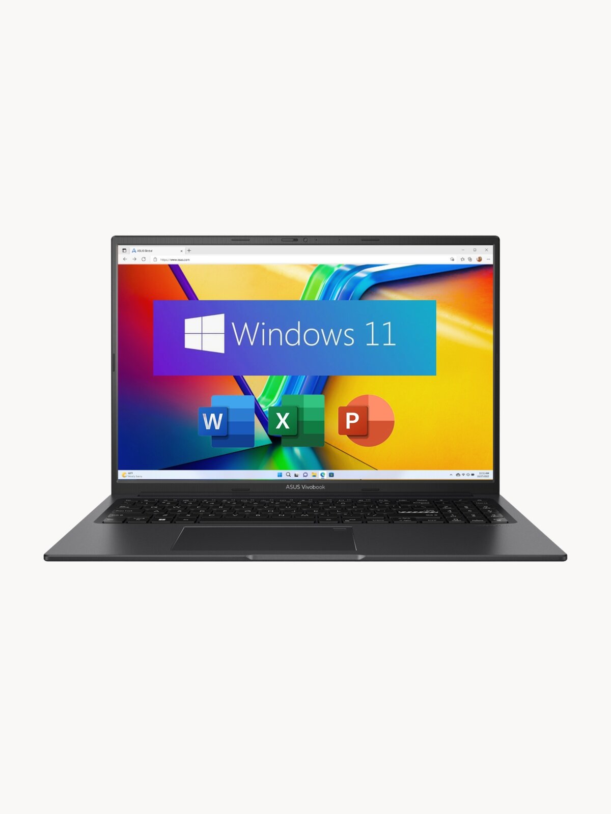 16" Ноутбук ASUS VivoBook 16X IPS, AMD Ryzen 7 7730U, RAM 16 ГБ DDR4, SSD 512 ГБ, AMD Radeon Graphics, Windows 11 Home + Office 2021, Русская раскладка, Металлическая крышка