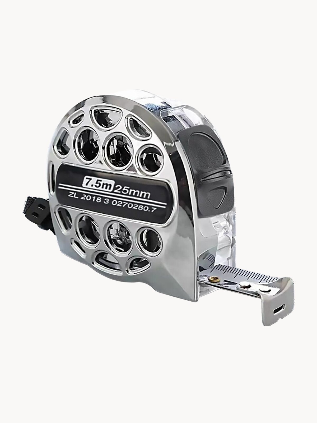 Рулетка, геодезическая, с поверкой, двухсторонняя шкала, ударопрочный корпус, серебристая, 5 м