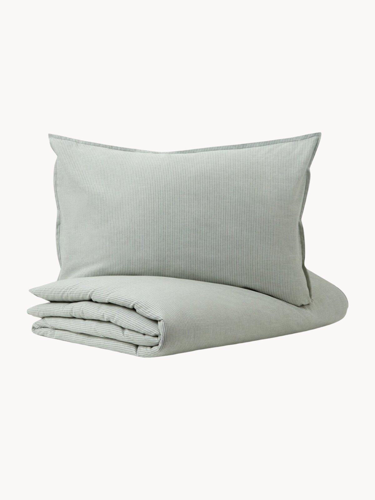 Пододеяльник и 2 наволочки ARUA (аналог икеа BERGPALM), 200x200, 50x70, светло-зеленый/полоска, хлопок
