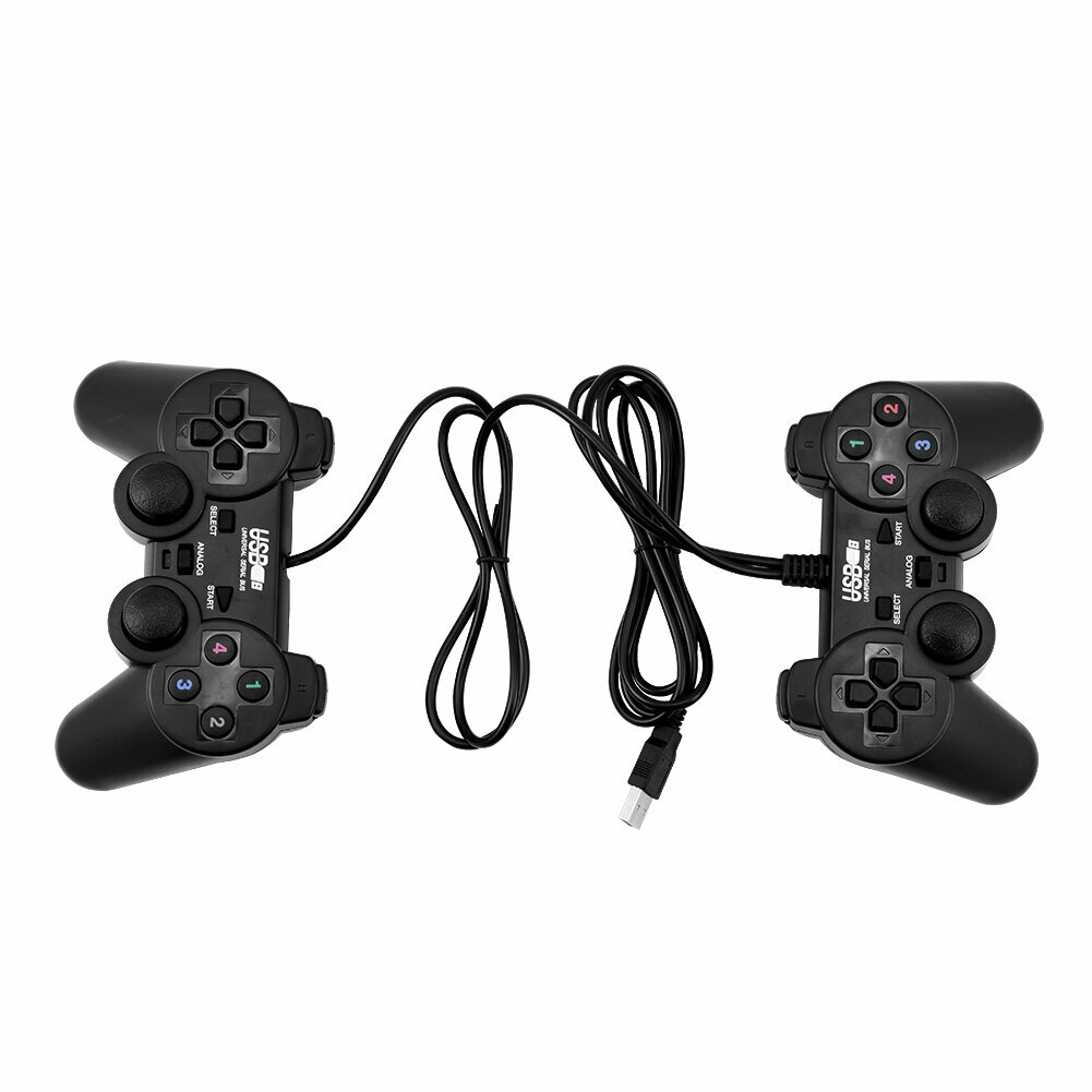 2PCS Universal USB Wired Game Controller Gamepad Double Shock Vibration Dual Joystick for PC