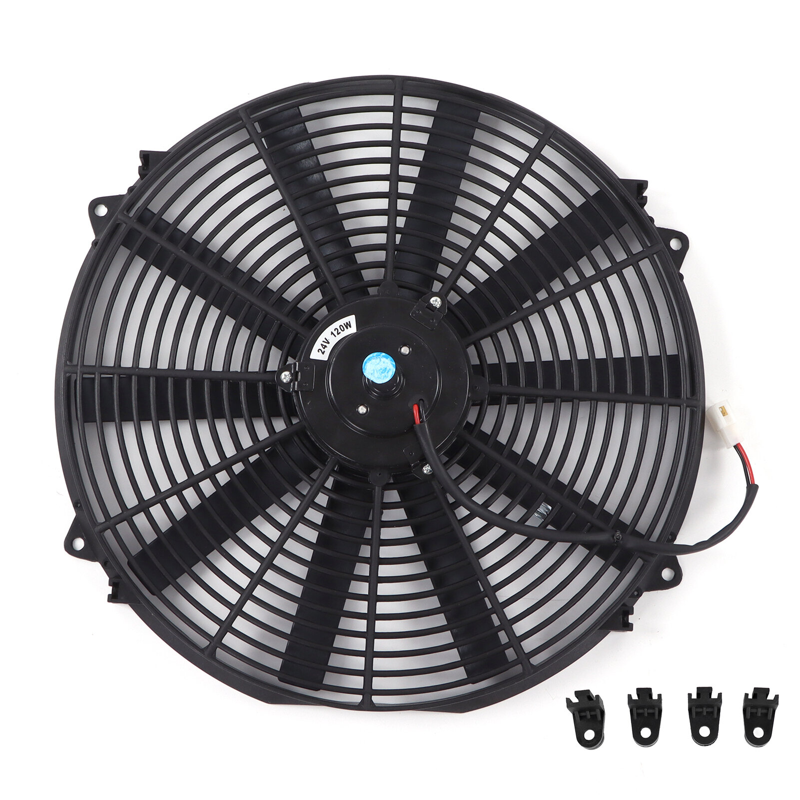 Универсальный тонкий вентилятор диаметром 16 дюймов, электрический вентилятор для охлаждения радиатора, 24 В 120 Вт, для легковых автомобилей, грузовиков и автодомов.