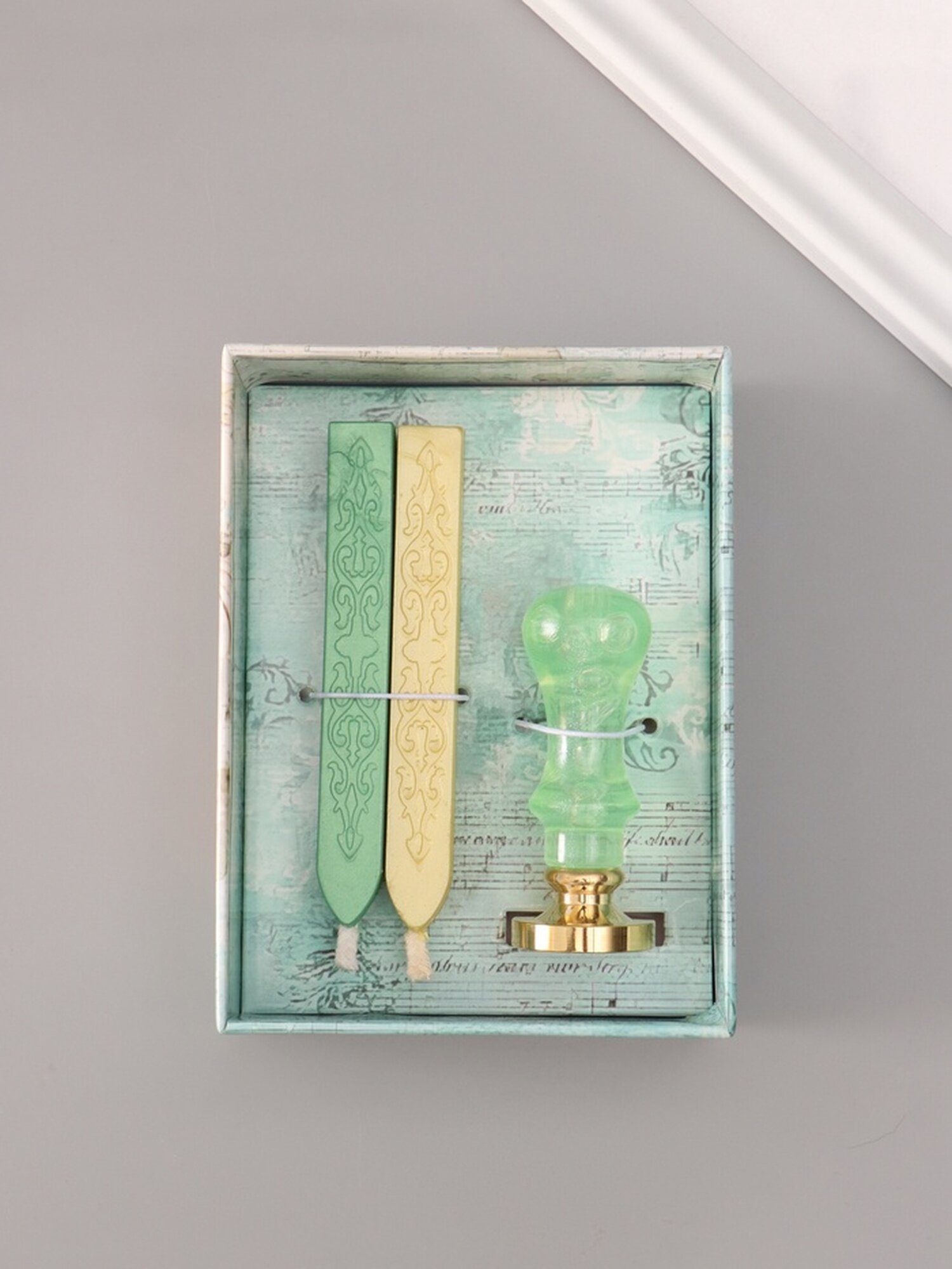 Подарочный набор для сургучной печати «Растительный венок», печать, ручка, сургуч, 12.5×10×3.6 см