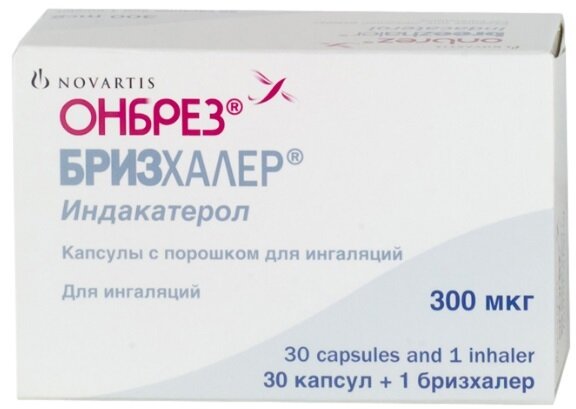 Онбрез Бризхайлер, капсулы 300 мкг с устройством для ингаляций, 30 шт.