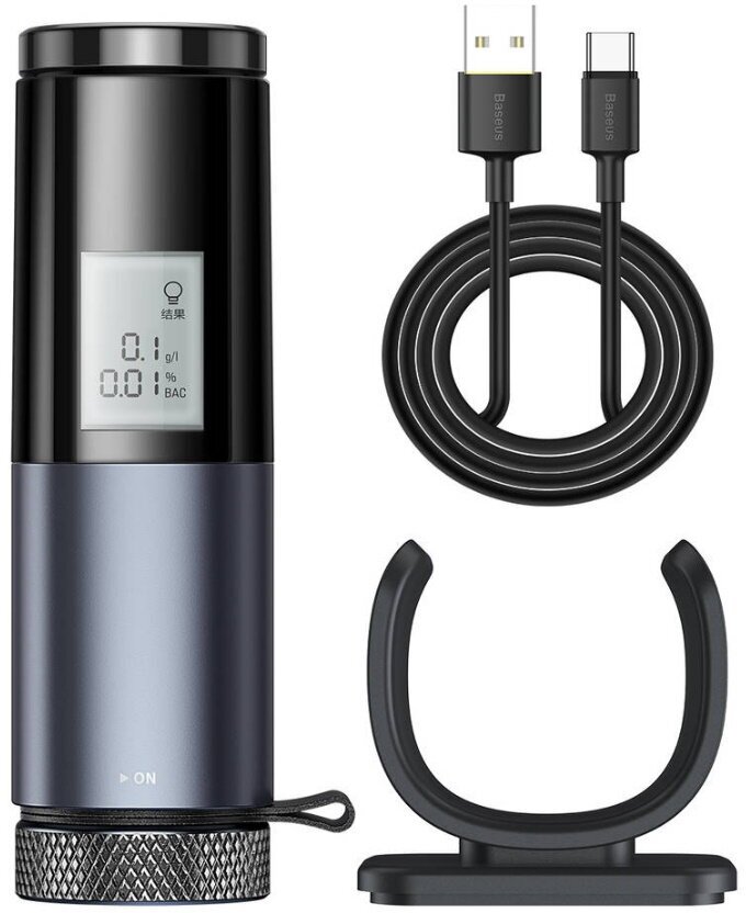 Портативный автомобильный алкотестер Baseus Digital Alcohol Tester Black (CRCX-01)