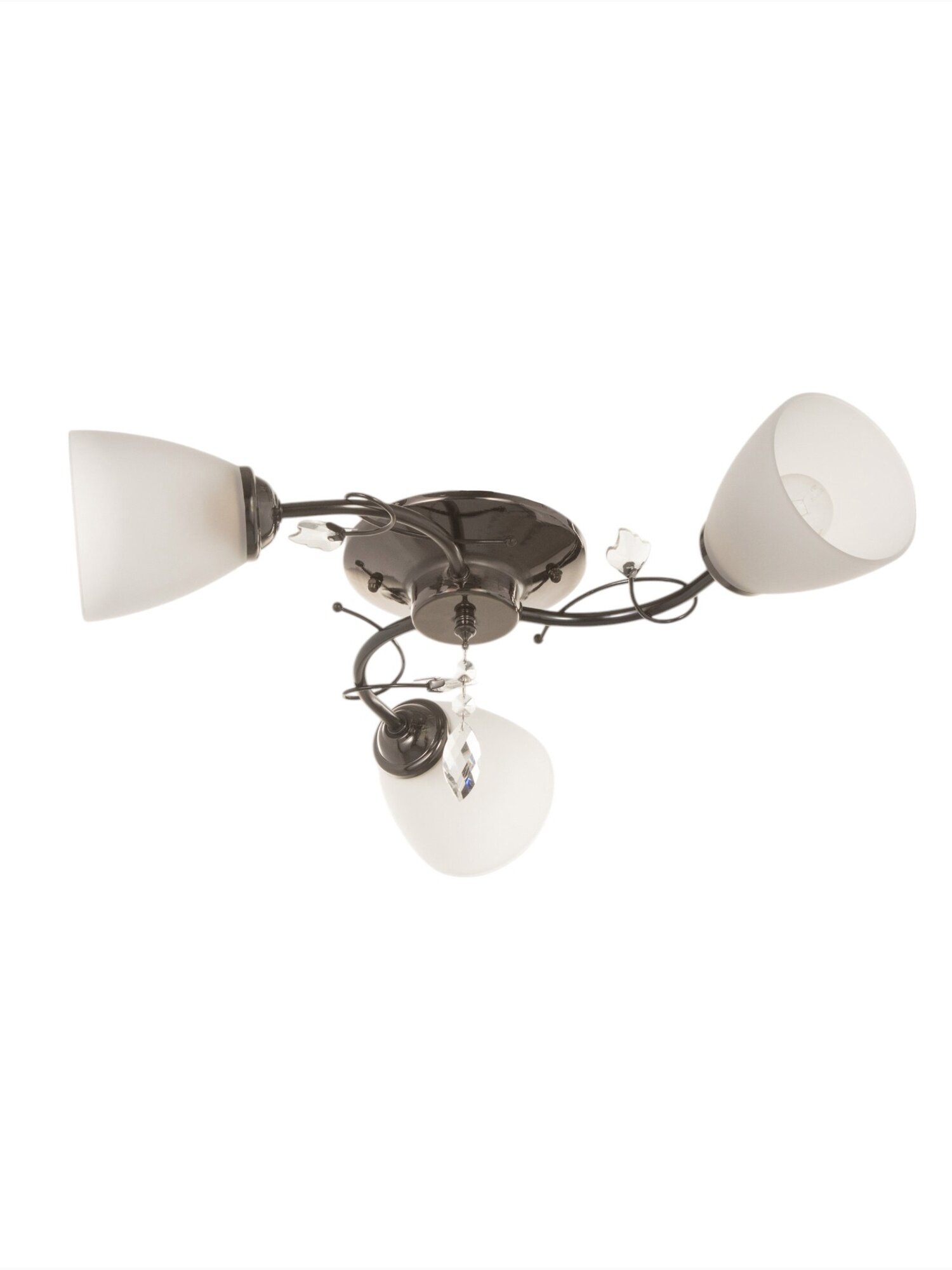 Люстра BayerLux "Том", E27, 3 лампы, 40 Вт, IP20, металл, стекло, черный хром