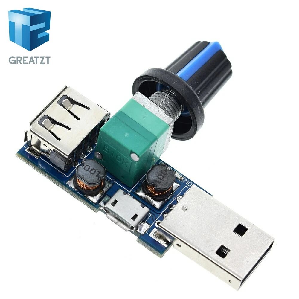 Мини-USB регулятор вентилятора, регулятор скорости ветра, регулятор объема воздуха, охлаждение, бесшумный, многофункциональный модуль переключателя скорости вентилятора, 5 В постоянного тока