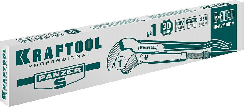 Ключ трубный Kraftool 2733-10_z02 Panzer-S, №1, 1, 330мм, с изогнутыми губками