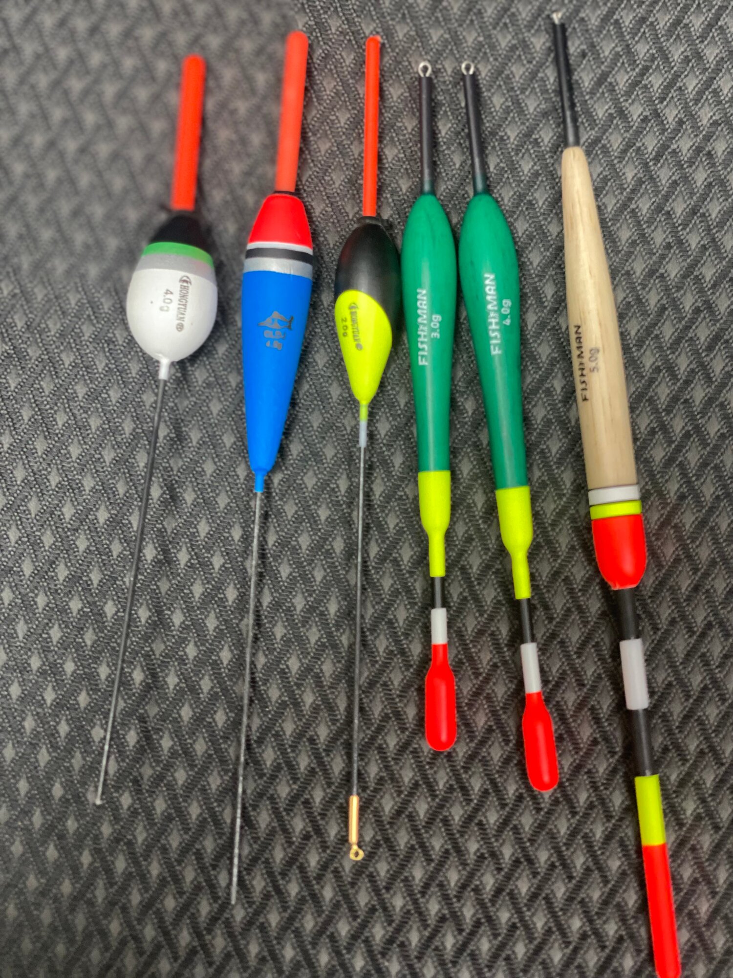 Поплавки FISHMAN (США)/ Hongyuan/CLDJ из бальсы, с яркой антенной, набор из 6 штук: 5g/4,0g/3,0g/4,0g/2,0g/4,0g.