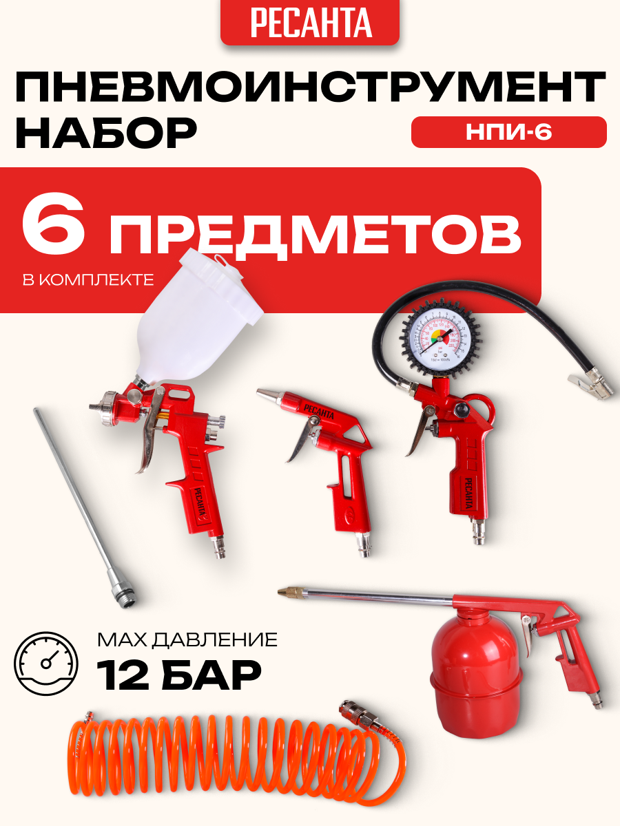 Набор пневмоинструмента Ресанта НПИ-6