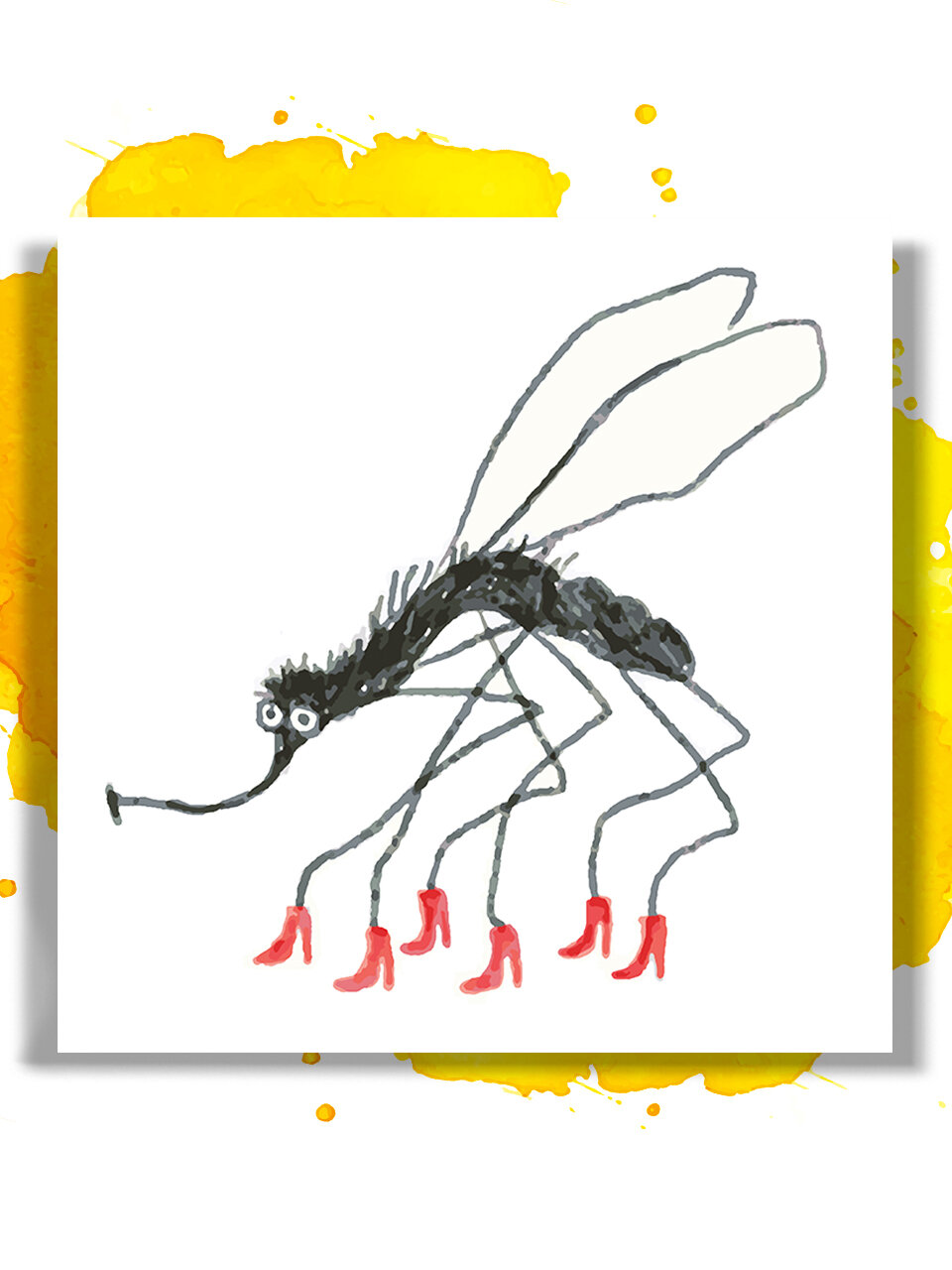 Картина по номерам на холсте Комариха в туфельках, 40 х 40 см