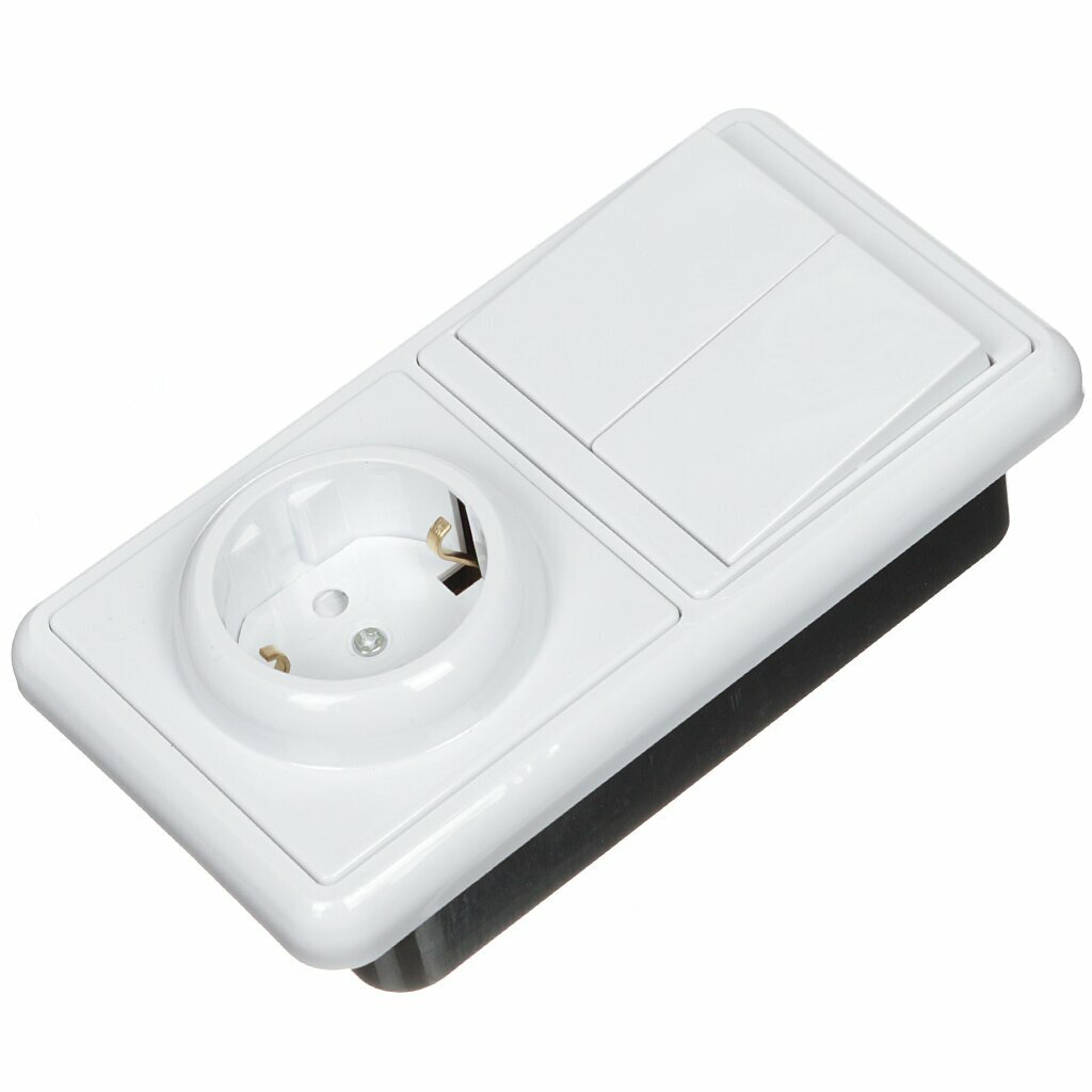 Комбинированный блок TDM Electric SQ1813-0002, белый, скрытый монтаж