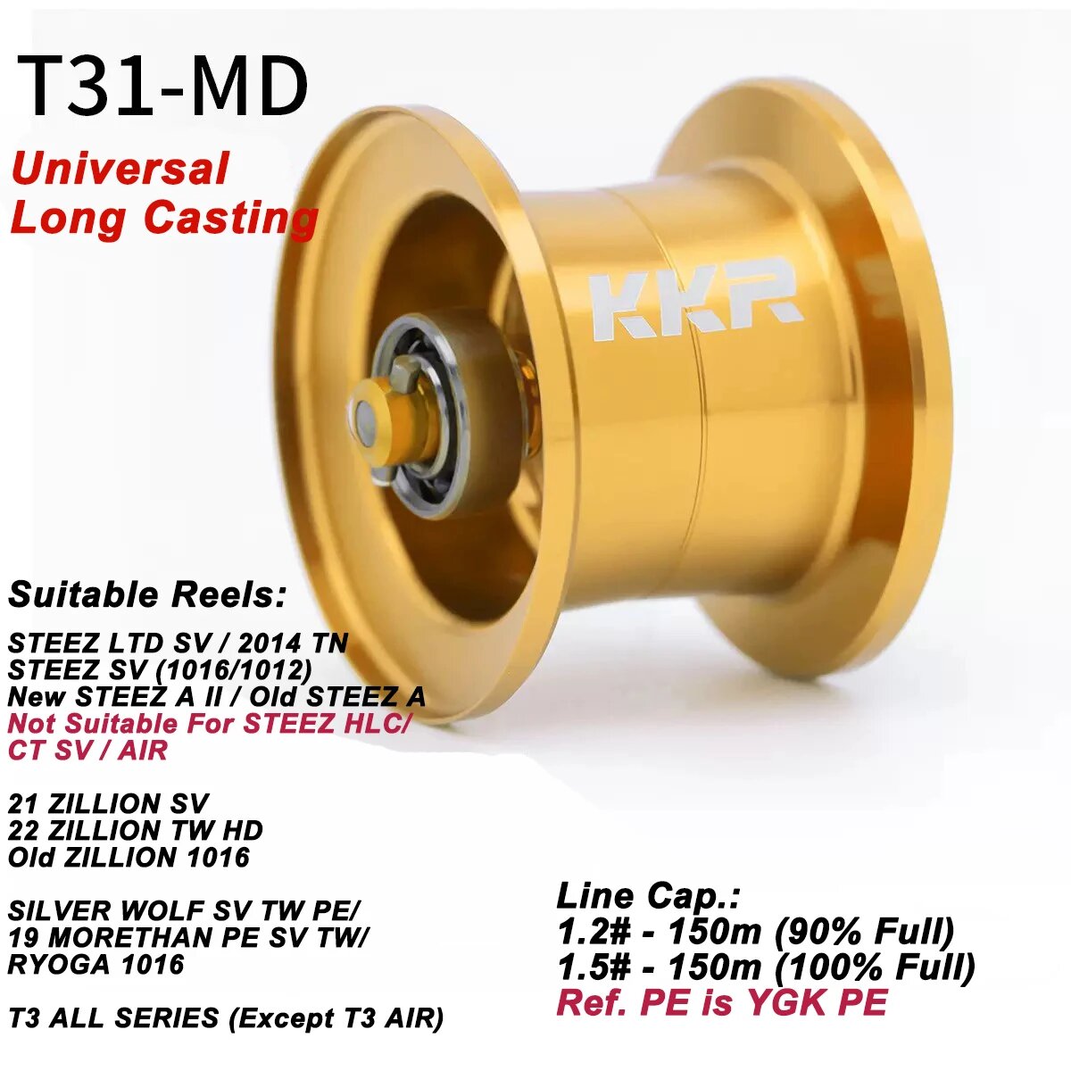 Сверхлегкие катушки KKR для Steez CT и Alphas Air TW T31 MD Gold