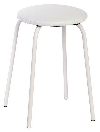 Табурет "Эконом" Белый /белая рептилия