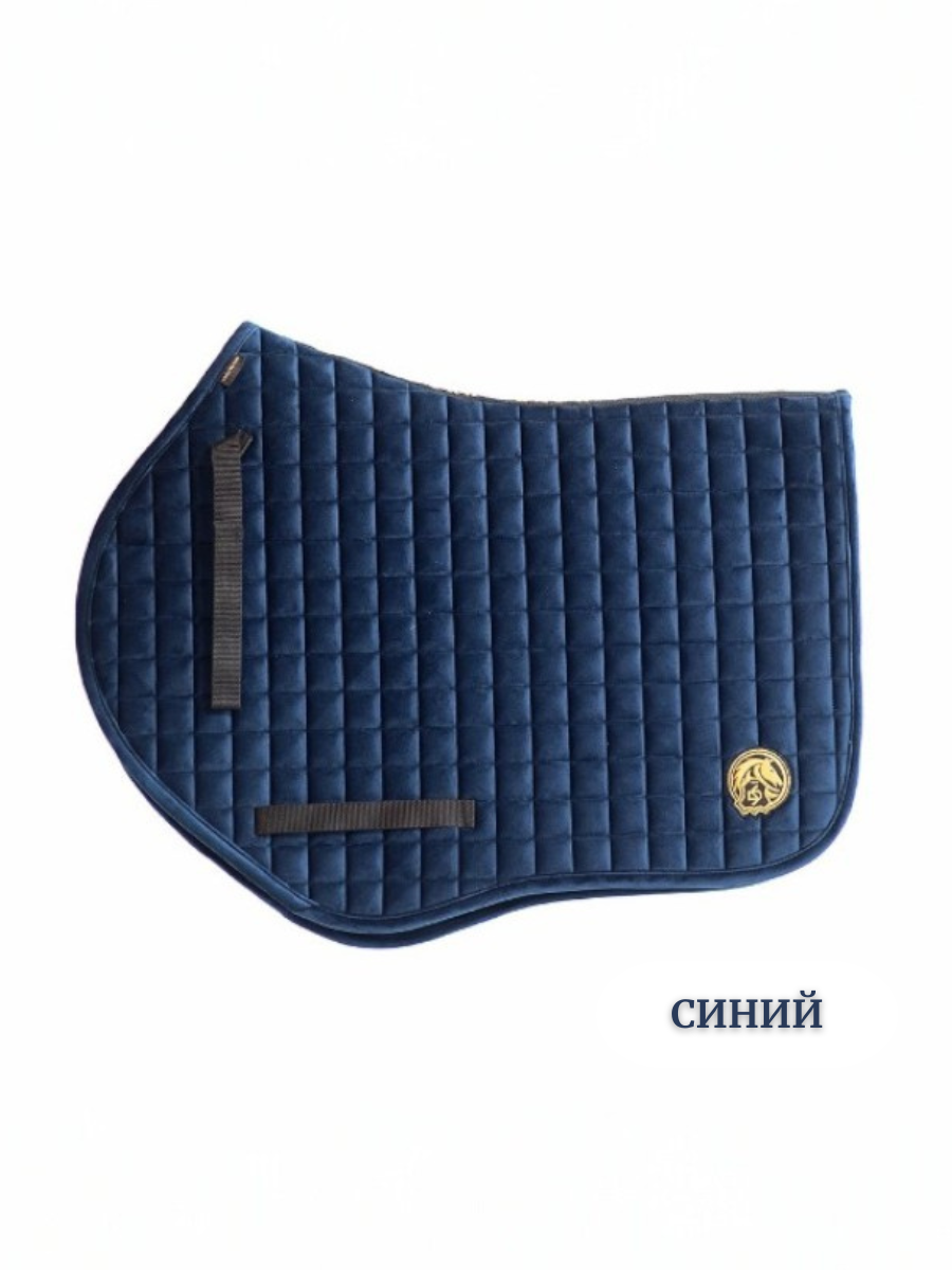 Конкурный фигурный велюровый синий вальтрап Shkura Dekor премиум