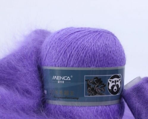 Пряжа Menca Пух норки 845 яркая сирень (50г/350м, упаковка 5 мотков+5 катушек)