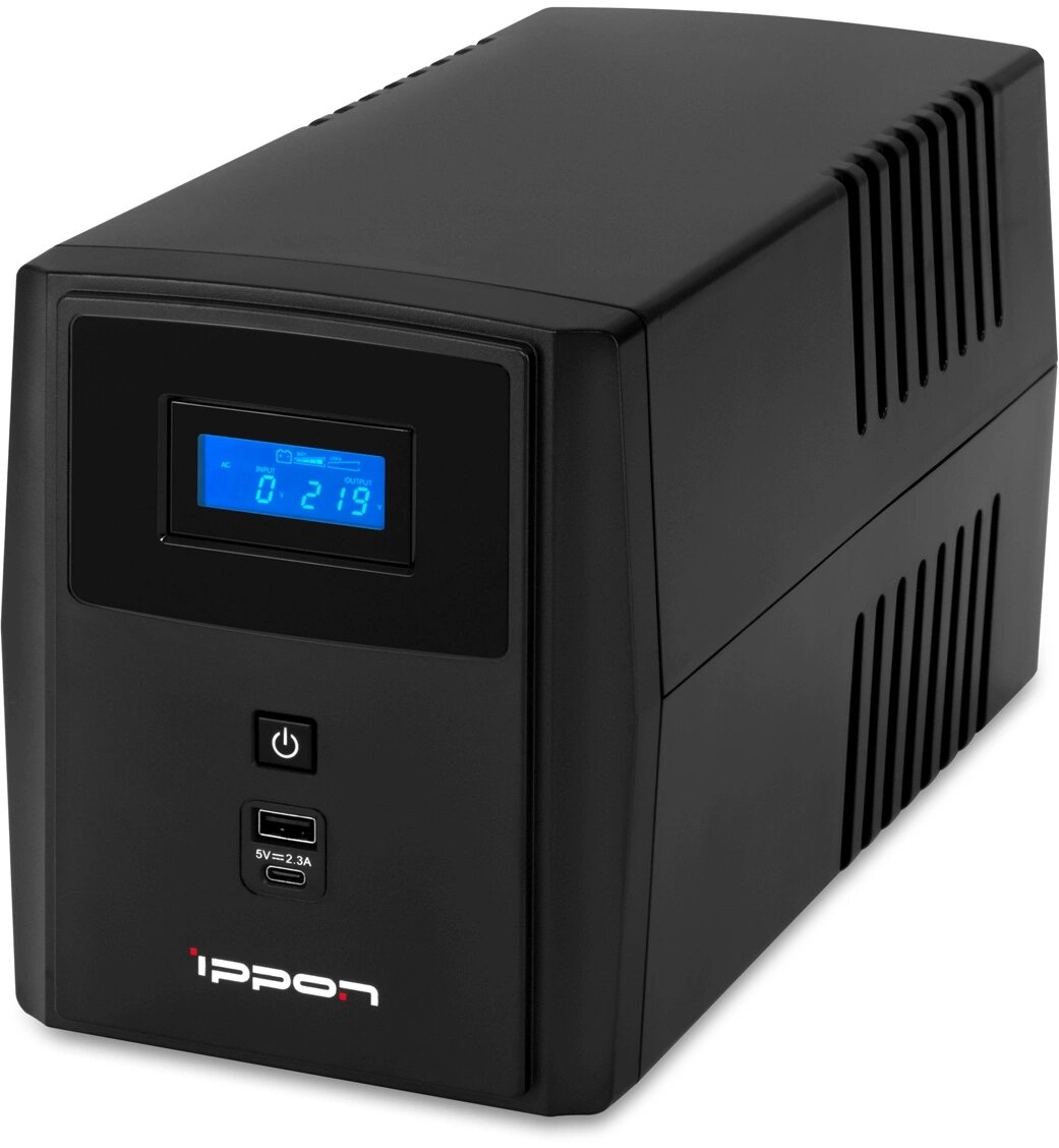 ИБП Ippon Smart Power Pro II, 1600ВА/960Вт, ступенчатая аппроксимация, ЖК-экран