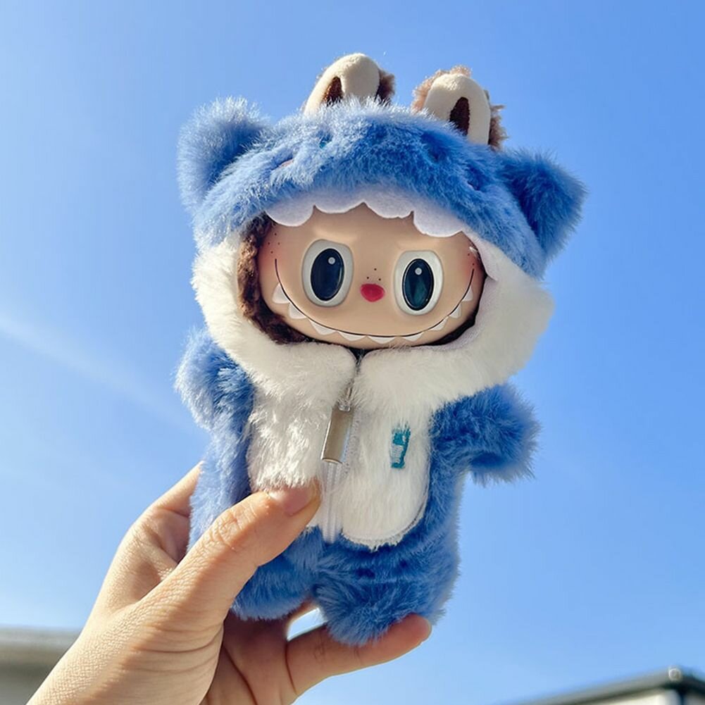 Милая мини-кукольная одежда для кукол Лабубу 17 см, аксессуары, клетчатое платье и комплект с бантом