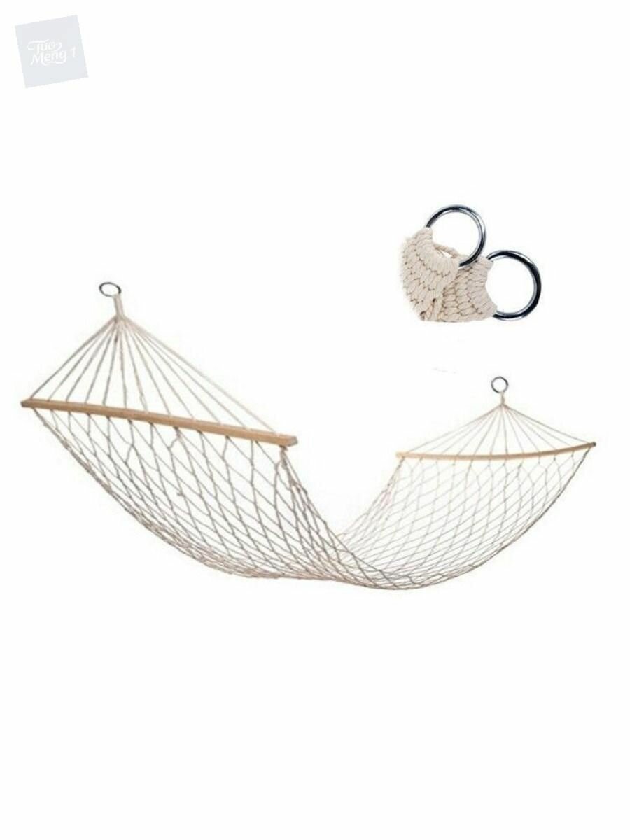 Гамак для дачи туристический подвесной садовый сетка с планкой 80*200 см.