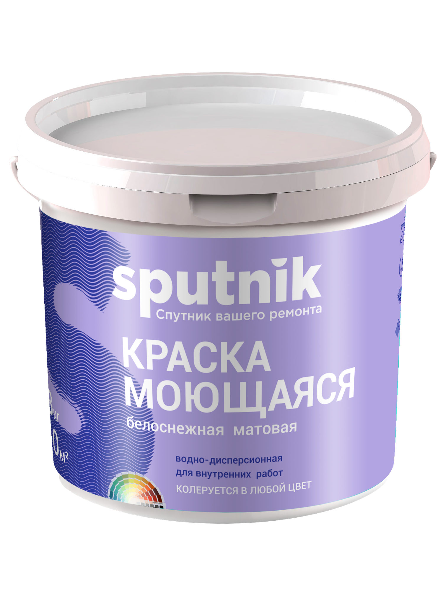 Краска моющаяся для стен и потолков акриловая - 7 кг.