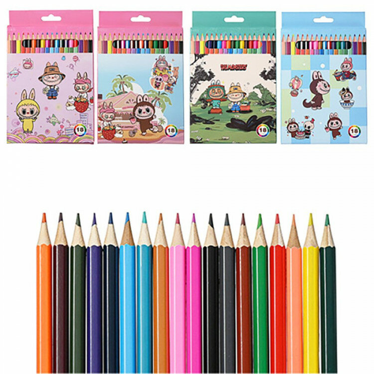 Карандаши цветные (Mazari) Зубастик 18 цветов 2,5мм шестигранные арт. M-7124-18