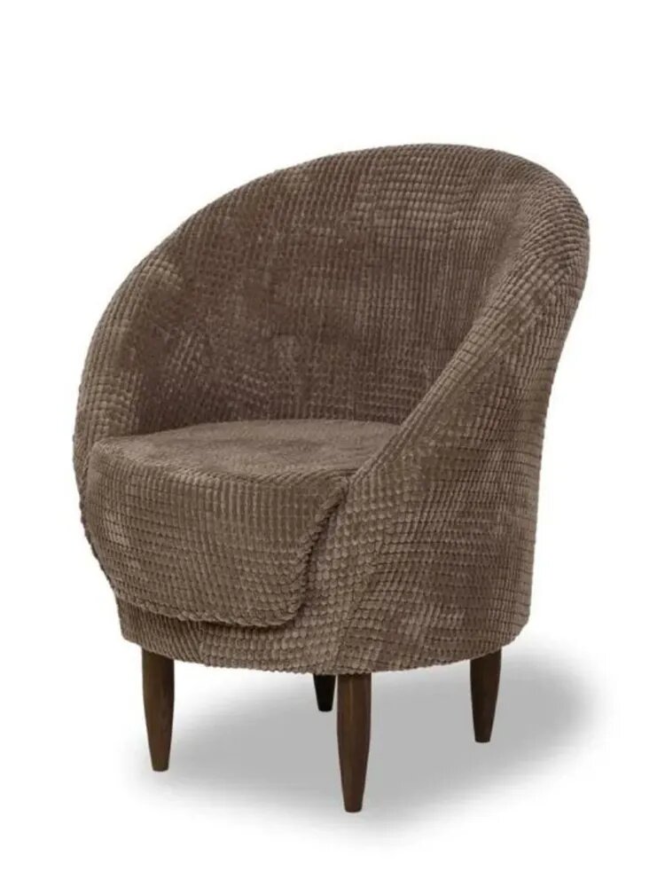 Кресло алекс 68х72х85 см, нераскладное, на ножках, коричневый плюш-велюр