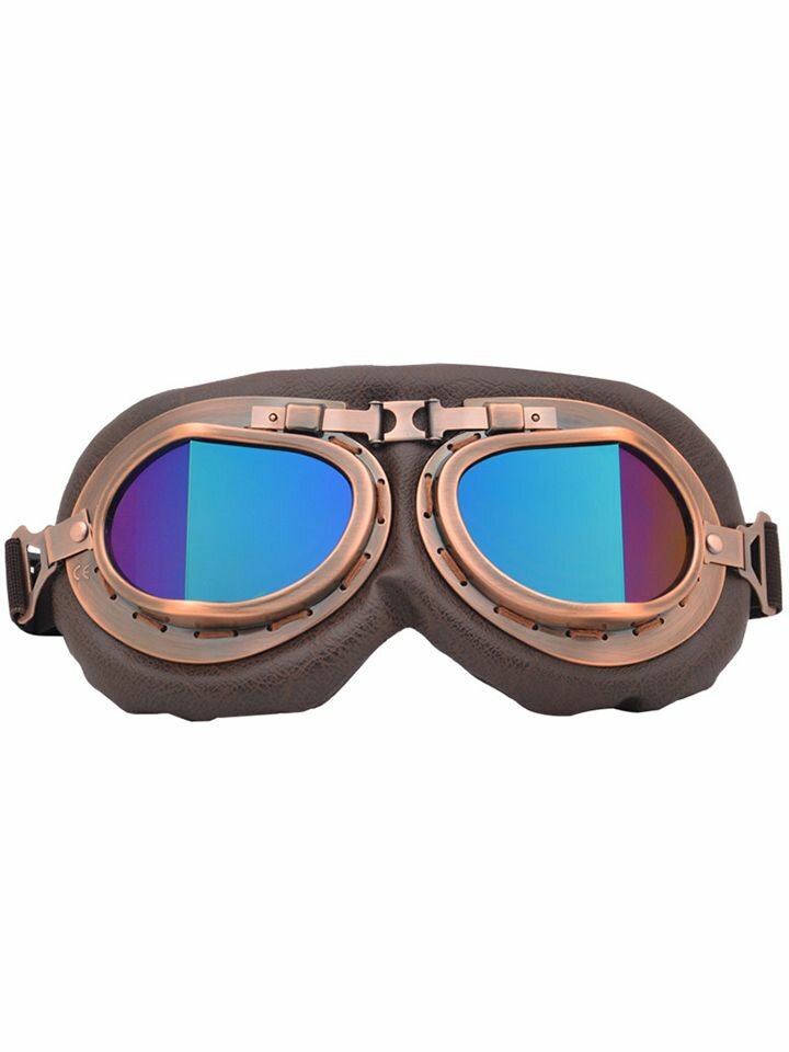 Ретро мотоциклетные очки, серебристо-бронзовые, ветронепроницаемые