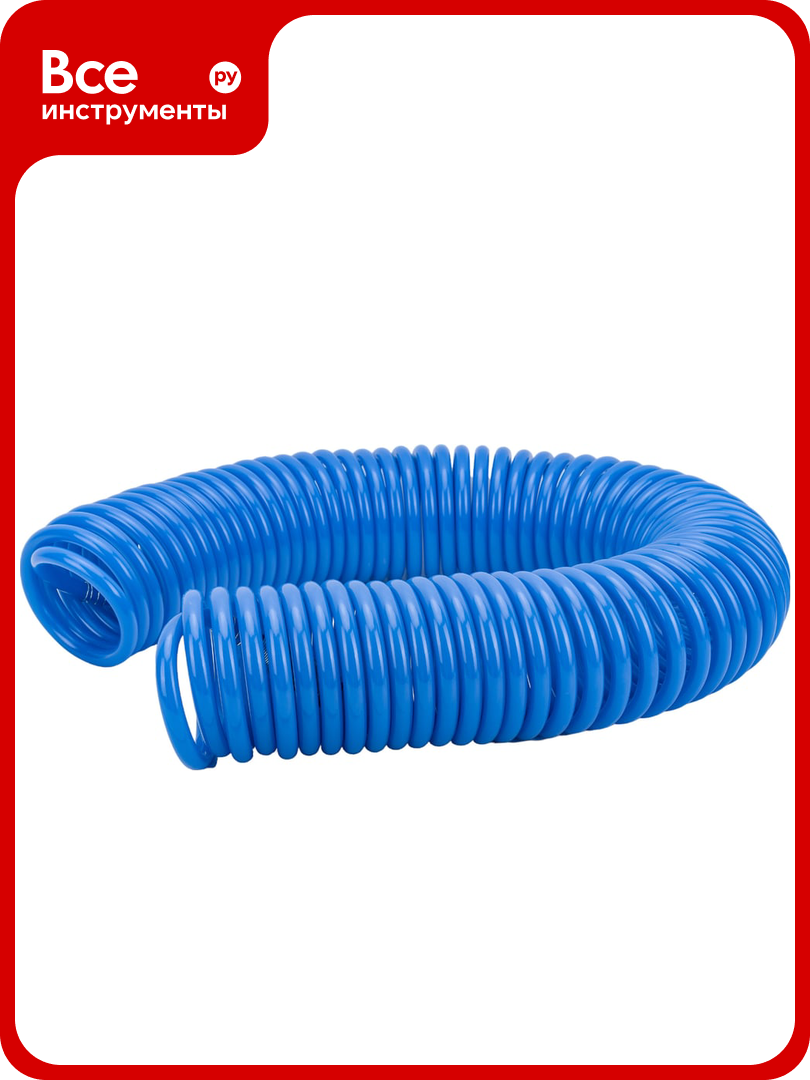 Шланг спиральный синий с быстросъемными соединениями профи (20 м; 8х12 мм; 20 бар) Pegas pneumatic 4916, товара