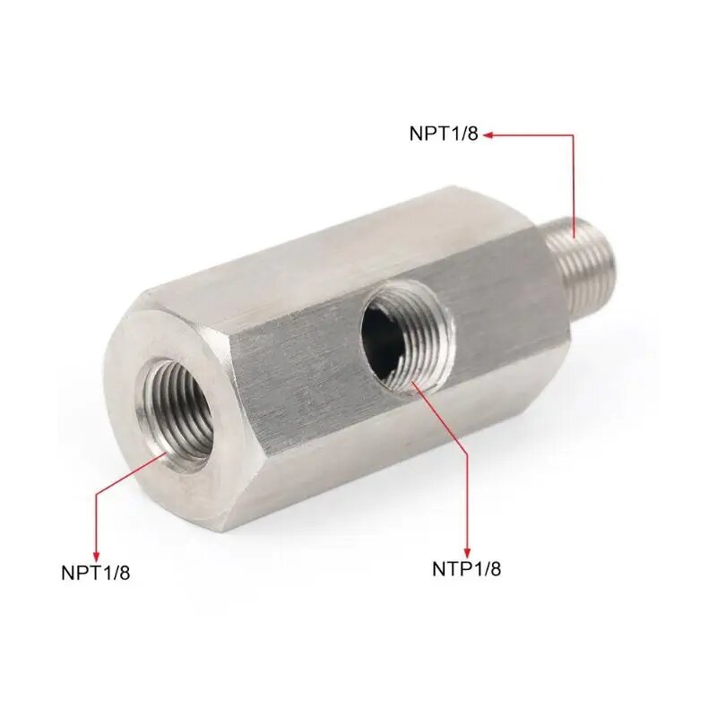 Адаптер тройник давления масла 1/8 NPT, M12/M10/M14