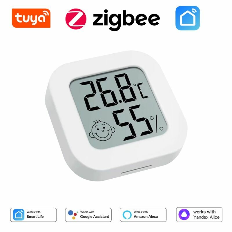Датчик температуры и влажности Tuya Zigbee smart LCD цифровой термометр гигрометр и Smart Life Zigbee