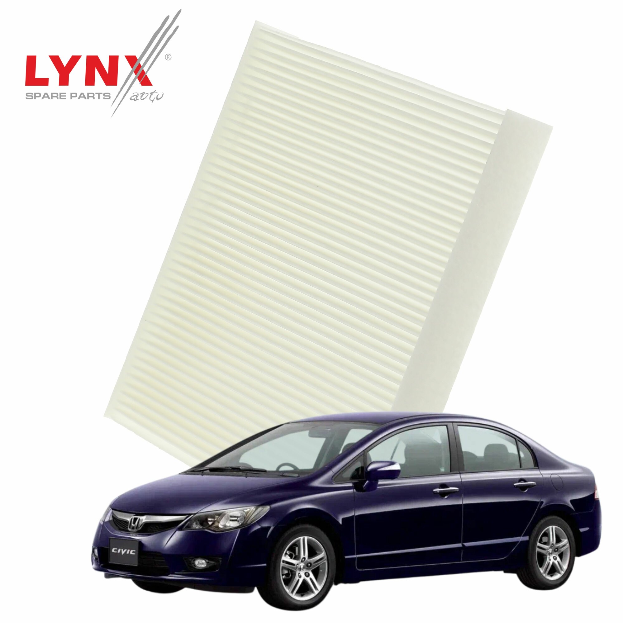Фильтр салонный Honda Civic (8) / Хонда Цивик 2005 2006 2007 2008 2009 2010 2011 / 1шт LYNXauto